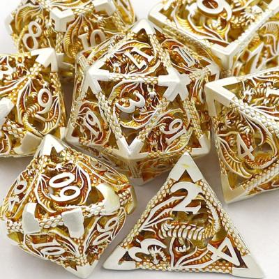 China Wholesale Copper Material DND Dice Set with Customized Color and 14mm-20mm Side Polyhedral Dice for sale