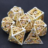 China Wholesale Copper Material DND Dice Set with Customized Color and 14mm-20mm Side Polyhedral Dice for sale