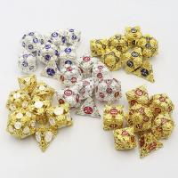China Custom Brass Hollow Dice Set with Polyhedral Design and Personalized Logo for DND Games for sale
