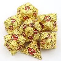 China Custom Brass Hollow Dice Set with Polyhedral Design and Personalized Logo for DND Games for sale