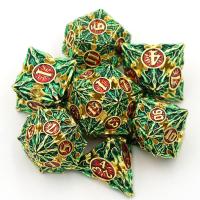 China Custom Brass Hollow Dice Set with Polyhedral Design and Personalized Logo for DND Games for sale