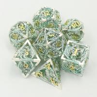 China Customized Color Copper Hollow Dice Set for DND Games with 14mm-20mm Polyhedron Metal Dice for sale