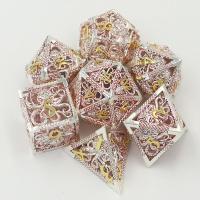 China Customized Color Copper Hollow Dice Set for DND Games with 14mm-20mm Polyhedron Metal Dice for sale