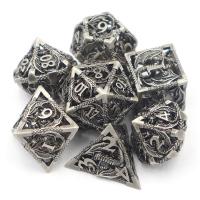 China Customized Color Copper Material Metal Hollow Dice 7-Dice Set for DND RPG Games for sale