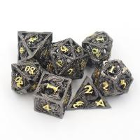 China Custom Copper Metal Hollow Dice Set with 14mm-20mm Side and Customized Color for DND Games for sale