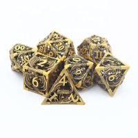 China Custom Copper Metal Hollow Dice Set with 14mm-20mm Side and Customized Color for DND Games for sale