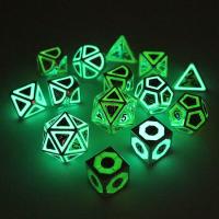 China Wholesale Glow-in-Dark Zinc Alloy Metal Dice Set Customizable Polyhedral DND Dice for Role Playing Games for sale