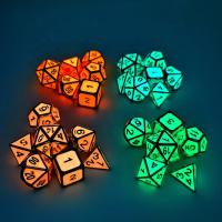 China Wholesale Glow-in-Dark Zinc Alloy Metal Dice Set Customizable Polyhedral DND Dice for Role Playing Games for sale