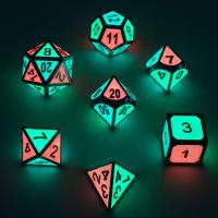 China Wholesale Glow-in-Dark Zinc Alloy Metal Dice Set Customizable Polyhedral DND Dice for Role Playing Games for sale