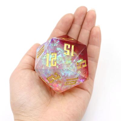 China Customized Size Resin Material 20 Sided Dice with Customized Logo for DND Games for sale