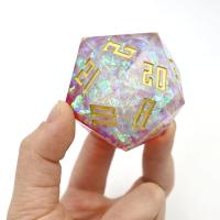 China Customized Size Resin Material 20 Sided Dice with Customized Logo for DND Games for sale