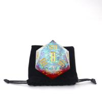 China Customized Size Resin Material 20 Sided Dice with Customized Logo for DND Games for sale