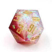 China Customized Size Resin Material 20 Sided Dice with Customized Logo for DND Games for sale