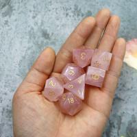 China Customized Size Resin Material Polyhedral Dice Set with Customized Logo for RPG Games for sale