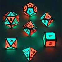 China Custom Metal Glitter Dice Set for DND - Zinc Alloy 7-Dice Polyhedral Set in Customized Colors for sale