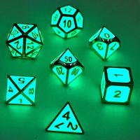 China Custom Metal Glitter Dice Set for DND - Zinc Alloy 7-Dice Polyhedral Set in Customized Colors for sale