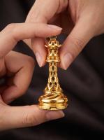 China Hollow Carved Brass Material Mirror Polished Chess Set Luxury Chessboard for Home Decor for sale