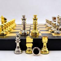 China Foldable International Chess Set with Lightweight Aluminum Alloy Pieces and Customized Logo for Travel & Home Decoration for sale