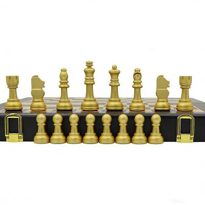 China Luxury Metal Chess Set with Foldable Design and Customizable Logo for Elegant Gameplay for sale