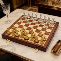 China Luxury Metal Chess Set with Foldable Design and Customizable Logo for Elegant Gameplay for sale