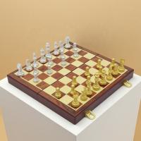 China Luxury Aluminum Alloy Metal Chess Set with Foldable Design for Competition and Decor for sale