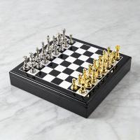 China Luxury Zinc Alloy Metal Chess Set with 30*30*6cm Size for International Chess Game for sale