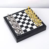 China Luxury Zinc Alloy Metal Chess Set with 30*30*6cm Size for International Chess Game for sale