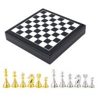 China Luxury Zinc Alloy Metal Chess Set with 30*30*6cm Size for International Chess Game for sale