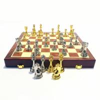 China Foldable Zinc Alloy Chess Set with Customizable Logo - High-Quality Metal Chess Game for Adults and Children for sale