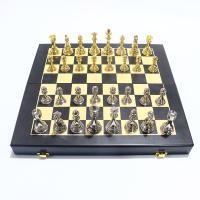 China Zinc Alloy Chess Set with Foldable Storage Board and Customizable Logo - Durable Metal Chessboard for Home and Travel for sale