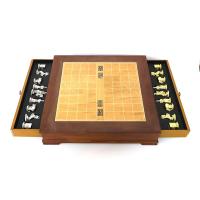 China Customized Logo Portable Metal Chess Set with 43.5x43.5x7.3cm Zinc Alloy Chess Game Set for sale
