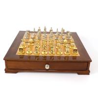China Luxury 40*40*4.5cm Chess Set with Zinc-Alloy Pieces and Customized Design for Modern Chess Game for sale