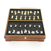 China Modern Luxury Metal Chess Set with Customized Logo Zinc-Alloy Pieces and 40*40*4.5cm Size for Indoor Outdoor Use for sale
