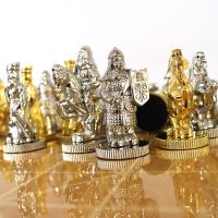 China Modern Luxury Metal Chess Set with Customized Logo Zinc-Alloy Pieces and 40*40*4.5cm Size for Indoor Outdoor Use for sale