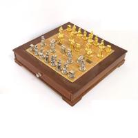 China Foldable Chess Set with Zinc-Alloy Pieces and Customizable Logo - Modern International Chess Board for sale