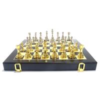 China Customized Logo Unfoldable Zinc-Alloy Metal Chess Set Chess Game Board for sale