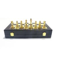 China Customized Logo Unfoldable Zinc-Alloy Metal Chess Set Chess Game Board for sale