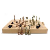 China Customized Luxury Portable International Chess Set with Foldable Design and Zinc Alloy Pieces for sale