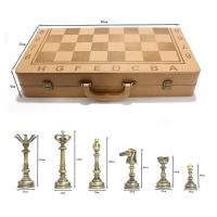 China Customized Luxury Portable International Chess Set with Foldable Design and Zinc Alloy Pieces for sale