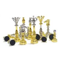 China Luxury Zinc Alloy Chess Set with Foldable Wooden Board and Customized Logo for Adults and Children for sale