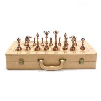 China Luxury Foldable Metal Chess Set with Customized Logo and Zinc Alloy Pieces for sale