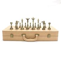 China Luxury Foldable Metal Chess Set with Customized Logo and Zinc Alloy Pieces for sale