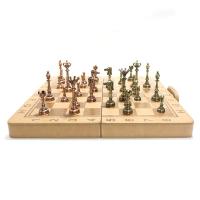 China Luxury Foldable Metal Chess Set with Custom Logo and Zinc Alloy Pieces for Adults and Children for sale