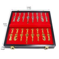 China Wholesale Custom Size Chess Set with Zinc-Alloy Material and Customized Logo Metal Chessboard for sale