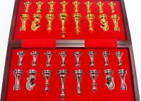 China Wholesale Custom Size Chess Set with Zinc-Alloy Material and Customized Logo Metal Chessboard for sale