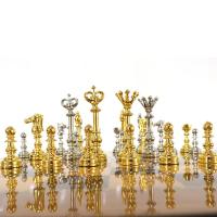 China Modern Style Wooden & Zinc-Alloy Chess Set with Customized Logo Chessboard for Chess Game for sale
