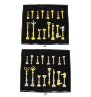 China Gold and Silver Plated Metal Chess Set with Customized Logo and 50*50*5.5cm Size Chessboard for sale