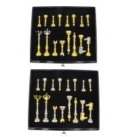 China Zinc Alloy Material Foldable Design Chess Set with 40*40*3.5cm Size Chessboard for Portable Metal Chess Game for sale