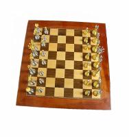 China Zinc Alloy Material Foldable Design Chess Set with 40*40*3.5cm Size Chessboard for Portable Metal Chess Game for sale