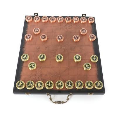 China Luxury Chinese Chess Set with Zinc-Alloy Chess Pieces and Customized Logo in 40*40*4.5cm Size for sale